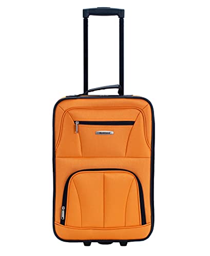 Rockland Fashion Softside Upright Luggage Set,Expandable, Orange, 2-Piece (14/19)