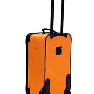 Rockland Fashion Softside Upright Luggage Set,Expandable, Orange, 2-Piece (14/19)