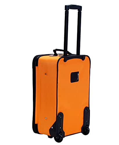 Rockland Fashion Softside Upright Luggage Set,Expandable, Orange, 2-Piece (14/19)