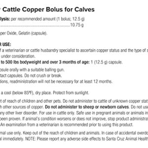 UltraCruz - sc-363565 Cattle Copper Bolus Supplement for Calves, 25 Count x 12.5 Grams