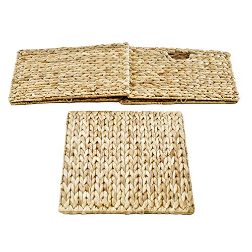 Seville Classics Premium Handwoven Portable Laundry Bin Basket with Carrying Handles, Household Storage for Clothes, Linens, Sheets, Toys, Water Hyacinth, Rectangular (2-Pack)