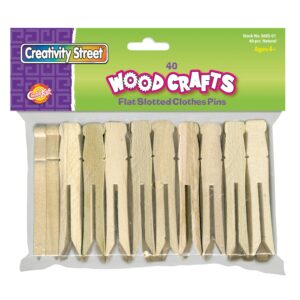 chenillekraft natural flat-slotted clothespins (ckc368501)