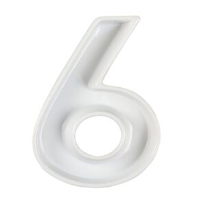 ivy lane design ceramic dish tray, number 6, white