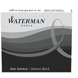 Waterman Fountain Pen Ink Cartridges, Short 'International', Intense Black, 6 Count