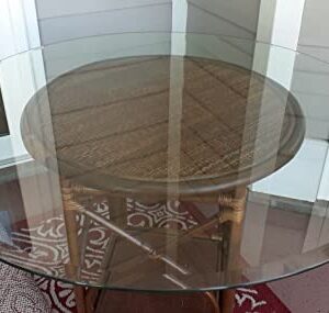 24" Inch Round Glass Table Top 1/4" Thick Tempered Beveled Edge by Fab Glass and Mirror