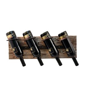 twine rustic country wood and metal, set of 1 wall mounted rack, wine storage, wrought iron, 8" x 23.15"