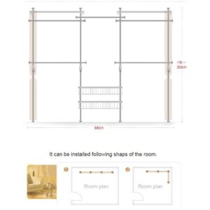 PRINCE HANGER, Deluxe 4 Tier & Shelf Clothes Rack with Curtain, Clothing Rack, Closet Organizer, Freestanding, Tension Rod, PHUS-0061, Made in Korea