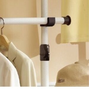 PRINCE HANGER, Deluxe 4 Tier & Shelf Clothes Rack with Curtain, Clothing Rack, Closet Organizer, Freestanding, Tension Rod, PHUS-0061, Made in Korea