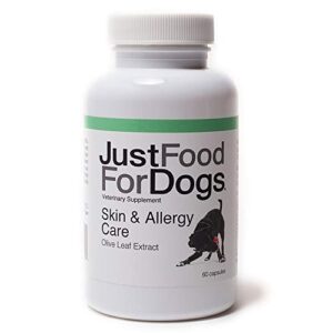 justfoodfordogs skin & allergy care supplements for dogs - immunity booster with skin healing relief (60 count)