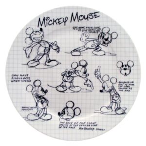 disney sketchbook mickey dinner plate, set of 4