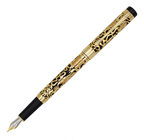 Gullor Advanced Fountain PEN Jinhao 5000 Dragon Year Golden with Black