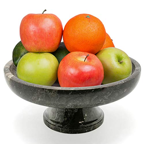 Creative Home Charcoal Marble 10" x 10" Fruit Bowl on Pedestal