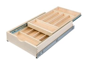 century components dtier14pf-ff wood silverware tray cabinet drawer organizer - double tier 14-7/8"