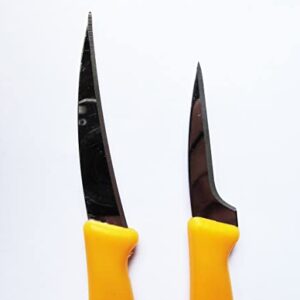 JAGUAR Set Fruit Carving Knife Plastic Handle Yellow.02.5 inch 2 Pcs. of Thailand