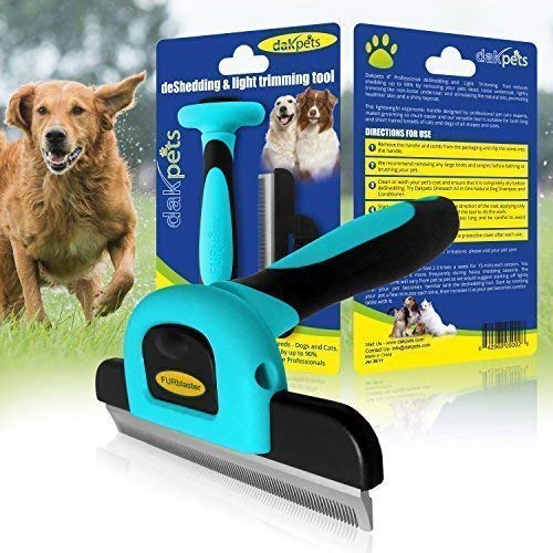 DakPets Pet Grooming Brush Effectively Reduces Shedding by up to 95% Professional Deshedding Tool for Dogs and Cats