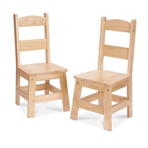 melissa & doug wooden chairs, set of 2 - blonde furniture for playroom - kids wooden chairs, children's wooden playroom furniture