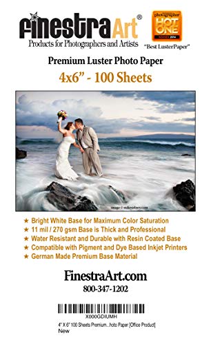 4" X 6" Premium Luster Inkjet Photo Paper - 100 Sheets