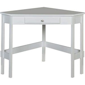 Kings Brand Furniture - Hastings Wood Home & Office Corner Desk with Drawer, White