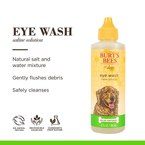 Burt's Bees for Pets Dogs Natural Eye Wash with Saline Solution | Eye Wash Drops for Dogs Or Puppies | Eliminate Dirt and Debris from Dog Eyes with Dog Eye Rinse, 4oz