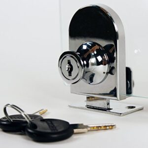 FJM Security 0240-KA, Single Glass Door Lock with Chrome Finish, Keyed Alike