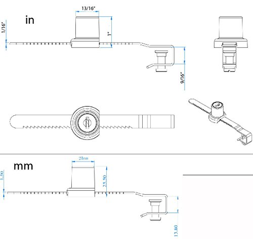 FJM Security 0220-KA Sliding Door Ratchet Lock with Chrome Finish, Keyed Alike