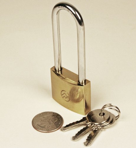 FJM Security Products Mountain Series (BP125ALS-51) Solid Brass Padlocks, 1-1/4" Wide Keyed Alike, 2-1/8" Long Shackle