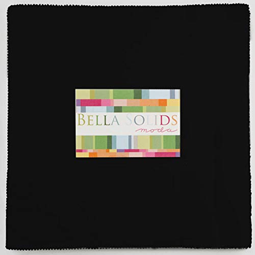 Moda Bella Solids Black Layer Cake - 42 10" Fabric Squares 9900LC-99