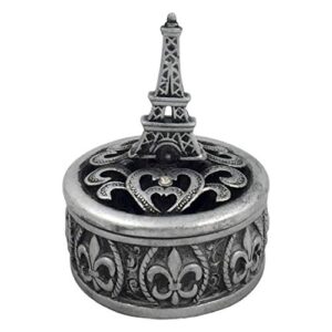 fashioncraft eiffel tower design curio box favors, grey, eiffel trinket box – french, paris themed jewelry box