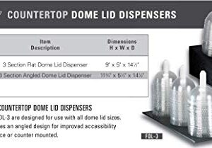 DISPENSE-RITE ADL-3 Thee Section Dome Lid Holder, Angled