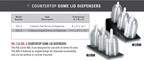 DISPENSE-RITE ADL-3 Thee Section Dome Lid Holder, Angled