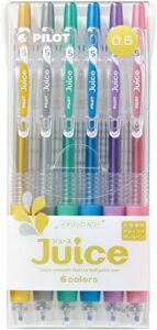 pilot juice gel ink ballpointpen, 0.5mm, metallic colors (lju-60ef-6cm)