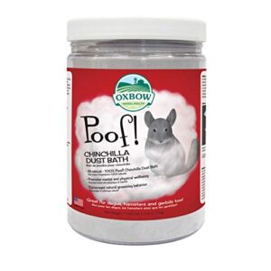 oxbow animal health poof! chinchilla dust bath, 2.5 pound jar