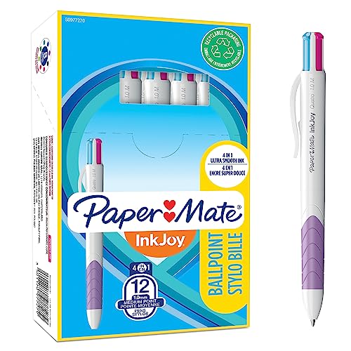 Paper Mate InkJoy Quatro 4-Colour Ballpoint Pen | Medium Tip 1.0mm | Assorted Fun Colours