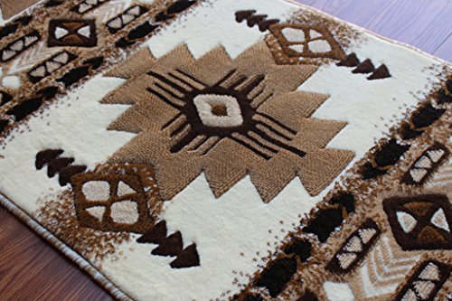 Concord Global Trading South West Native American Runner Rug Design C318 Ivory (2 Feet X 7 Feet)