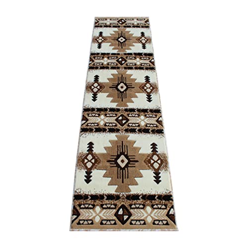 Concord Global Trading South West Native American Runner Rug Design C318 Ivory (2 Feet X 7 Feet)