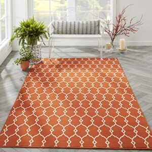 Momeni Rugs , Baja Collection Contemporary Indoor & Outdoor Area Rug, Easy to Clean, UV protected & Fade Resistant, 2'3" x 4'6", Orange