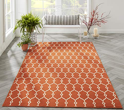 Momeni Rugs , Baja Collection Contemporary Indoor & Outdoor Area Rug, Easy to Clean, UV protected & Fade Resistant, 2'3" x 4'6", Orange