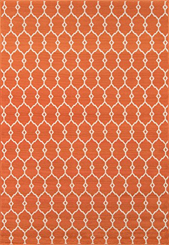 Momeni Rugs , Baja Collection Contemporary Indoor & Outdoor Area Rug, Easy to Clean, UV protected & Fade Resistant, 2'3" x 4'6", Orange