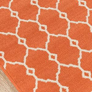 Momeni Rugs , Baja Collection Contemporary Indoor & Outdoor Area Rug, Easy to Clean, UV protected & Fade Resistant, 2'3" x 4'6", Orange