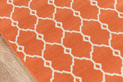 Momeni Rugs , Baja Collection Contemporary Indoor & Outdoor Area Rug, Easy to Clean, UV protected & Fade Resistant, 2'3" x 4'6", Orange