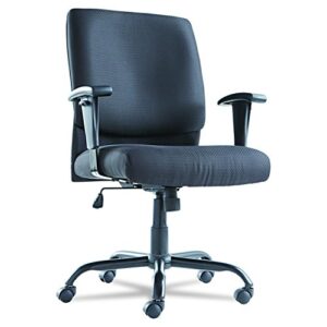 oif big and tall swivel/tilt mid-back chair, height adjustable t-bar arms, black