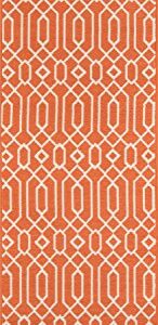 Momeni Rugs , Baja Collection Contemporary Indoor & Outdoor Area Rug, Easy to Clean, UV protected & Fade Resistant, 2'3" x 7'6" Runner, Orange