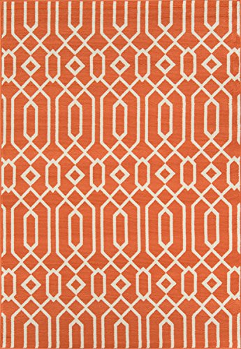 Momeni Rugs , Baja Collection Contemporary Indoor & Outdoor Area Rug, Easy to Clean, UV protected & Fade Resistant, 3'11" x 5'7", Orange