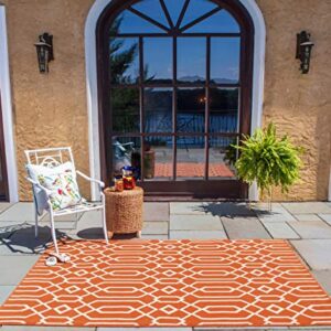 Momeni Rugs , Baja Collection Contemporary Indoor & Outdoor Area Rug, Easy to Clean, UV protected & Fade Resistant, 3'11" x 5'7", Orange