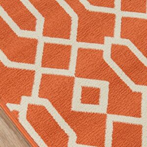 Momeni Rugs , Baja Collection Contemporary Indoor & Outdoor Area Rug, Easy to Clean, UV protected & Fade Resistant, 3'11" x 5'7", Orange