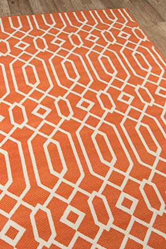 Momeni Rugs , Baja Collection Contemporary Indoor & Outdoor Area Rug, Easy to Clean, UV protected & Fade Resistant, 3'11" x 5'7", Orange