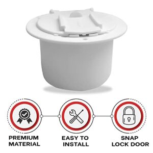 NU-SET Lock | RV Electrical Cable Hatch | Electrical Cable Hatch | RV Accessories & Door Hardware,RV011 (White)