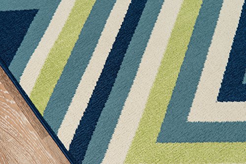 Momeni Rugs , Baja Collection Contemporary Indoor & Outdoor Area Rug, Easy to Clean, UV protected & Fade Resistant, 3'11" x 5'7", Multicolor