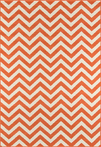 Momeni Rugs , Baja Collection Contemporary Indoor & Outdoor Area Rug, Easy to Clean, UV protected & Fade Resistant, 1'8" x 3'7", Orange