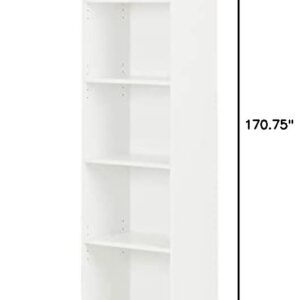 South Shore Axess 5-Shelf Narrow Bookcase, Pure White